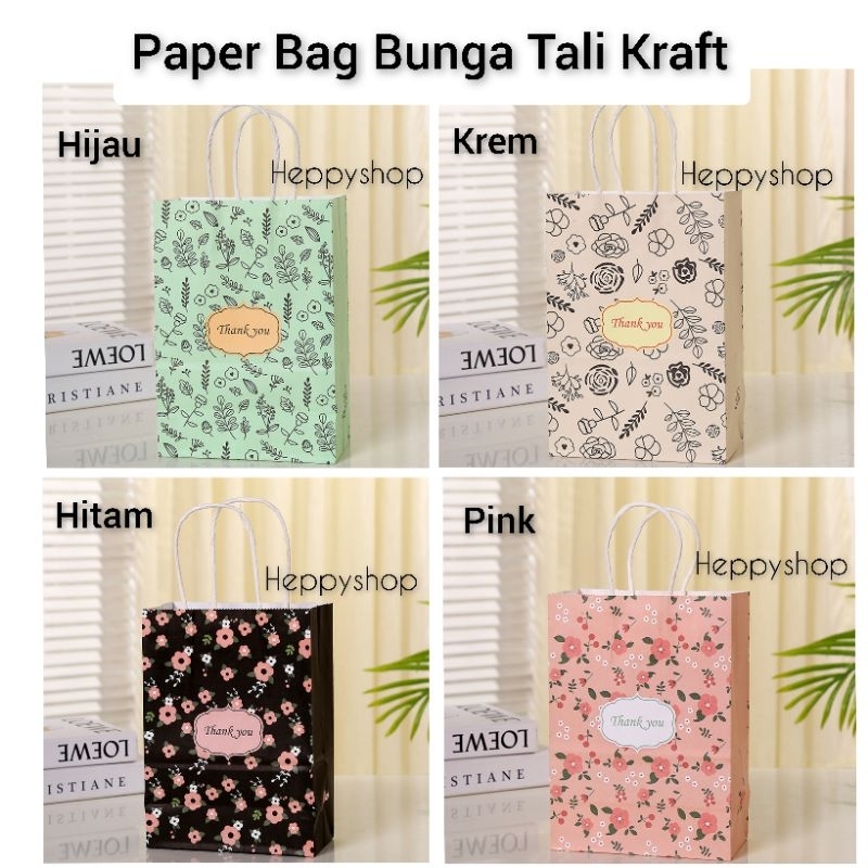 Jual Paper Bag Bunga Tali Kraft Tas Kertas Gift | Shopee Indonesia