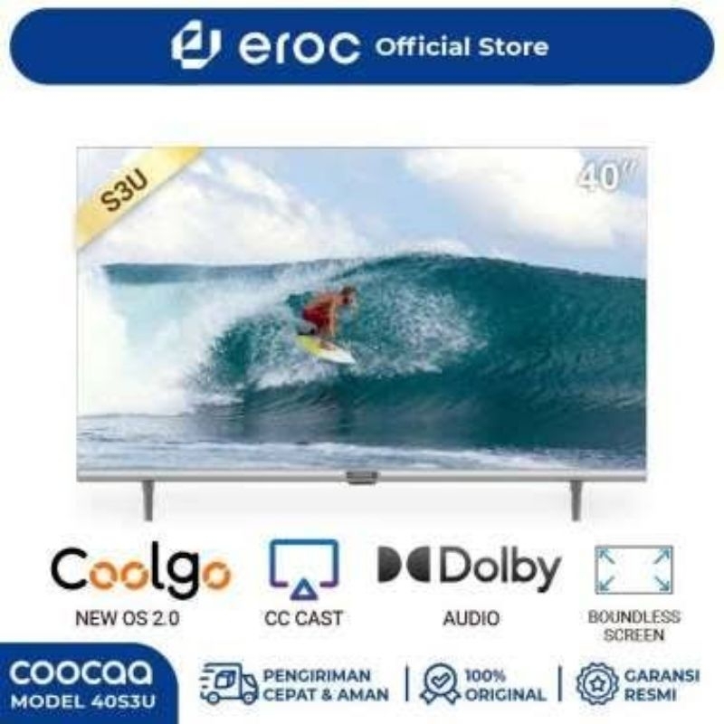 Jual TV TELEVISI TIVI LED SMART DIGITAL DVB T2 DVBT2 COOCAA 40 INCH IN ...