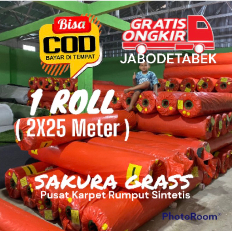 Jual GROSIR RUMPUT SINTETIS 1 ROLL 2x25 METER TIPE SWISS PREMIUM TEBAL ...