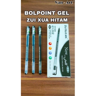 Jual (1 Pack) Bolpoin New Gel Van-Art V-01 HITAM (1pack 12pc), gel pen ...