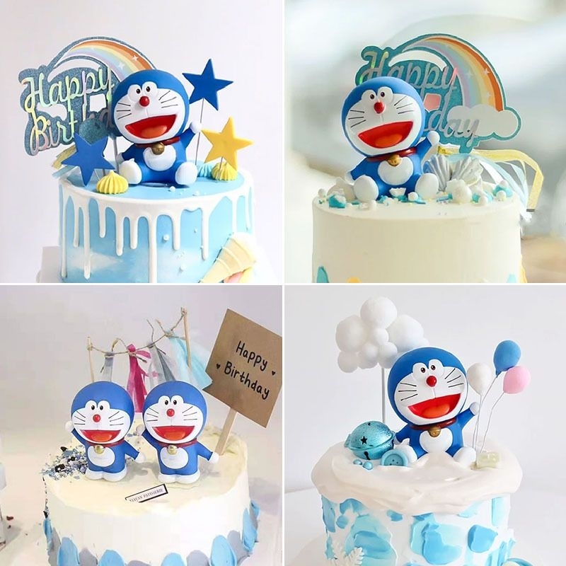 Jual Cake Topper Doraemon Set 2Pcs/Figure Doraemon/Kue Anak/Hiasan ...