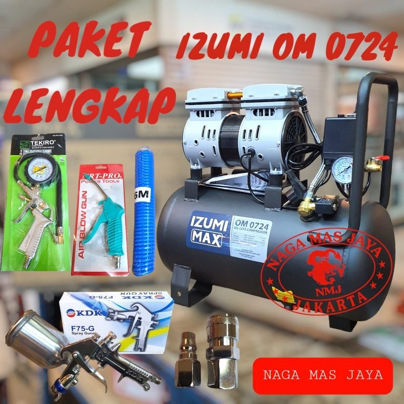Jual MESIN KOMPRESOR ANGIN OILLESS IZUMI MAX OM 0724 / AIR COMPRESOR OIL LESS IZUMI MAX OM0724 ...
