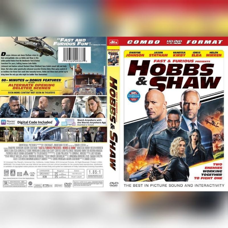 Jual KASET FILM HOBBS & SHAW (2019) Jason Statham Dwayne Johnson ...