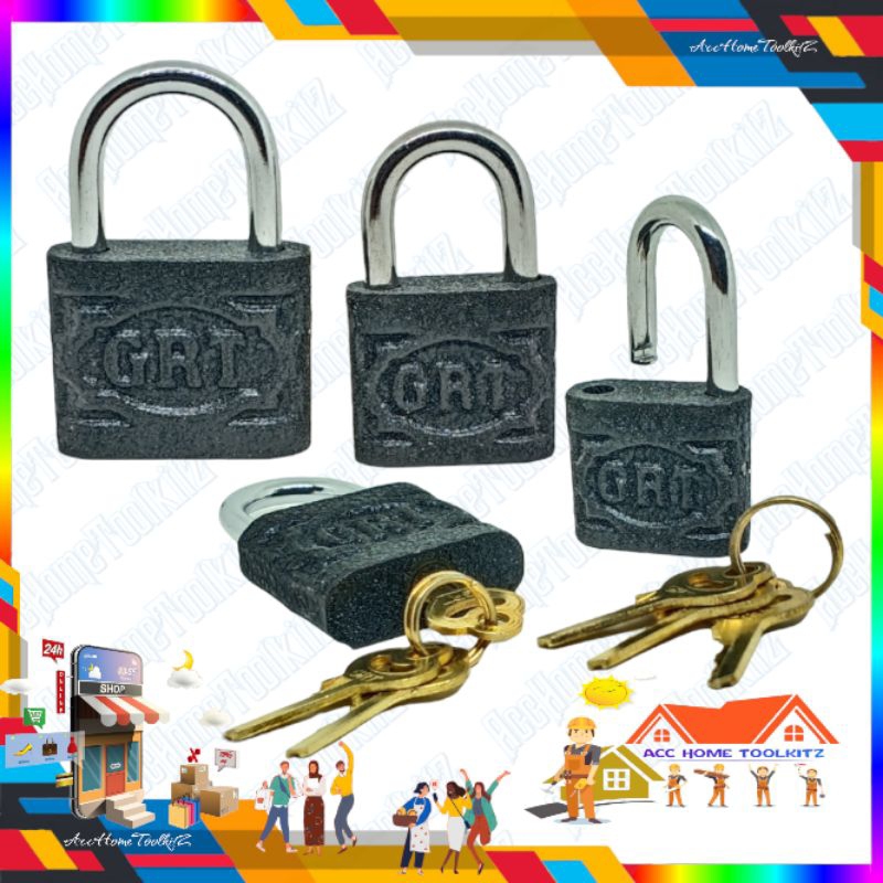 Jual Kunci Gembok Hitam Jadul GRT Kunci Bisa di Lepas di Cabut Saat ...