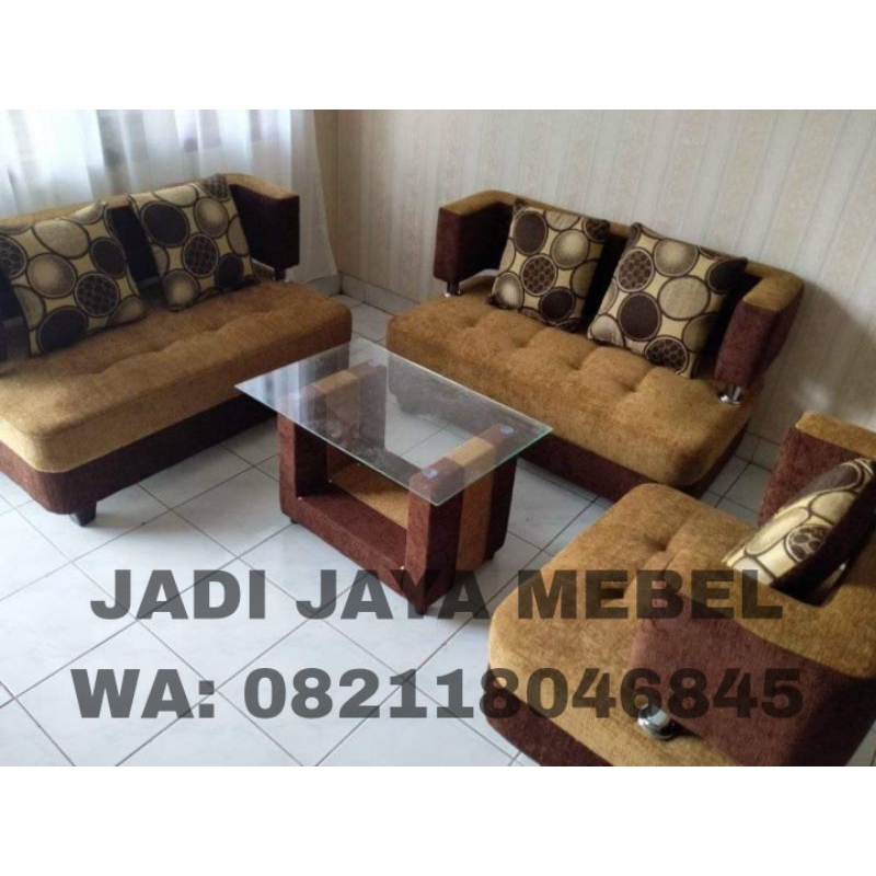 Jual Sofa Set Gradasi Coklat Full Busa | Shopee Indonesia