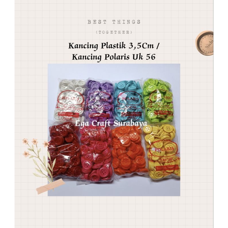 Jual Kancing Plastik 3,5Cm / Kancing Polaris uk 56 Per Gross | Shopee ...