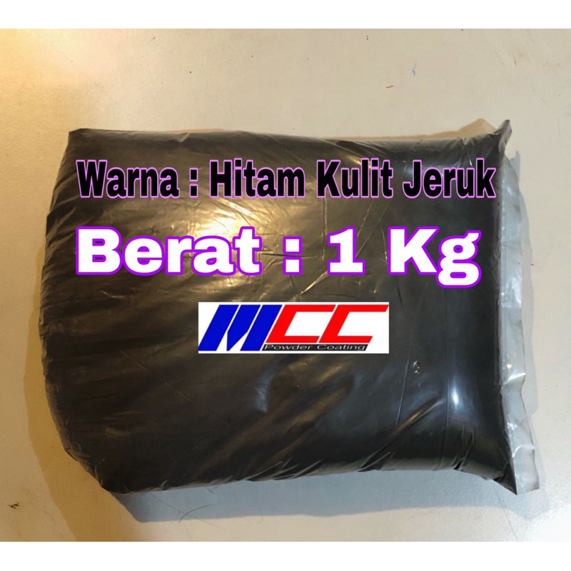 Jual bubuk powder coating hitam kulit jeruk (black texture) 1kg ...