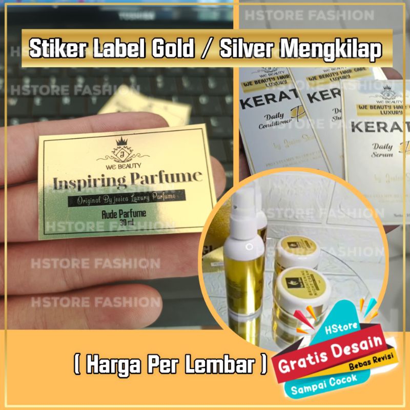 Jual Cetak Stiker Label Gold Premium Silver Mengkilap Gratis Desain ...
