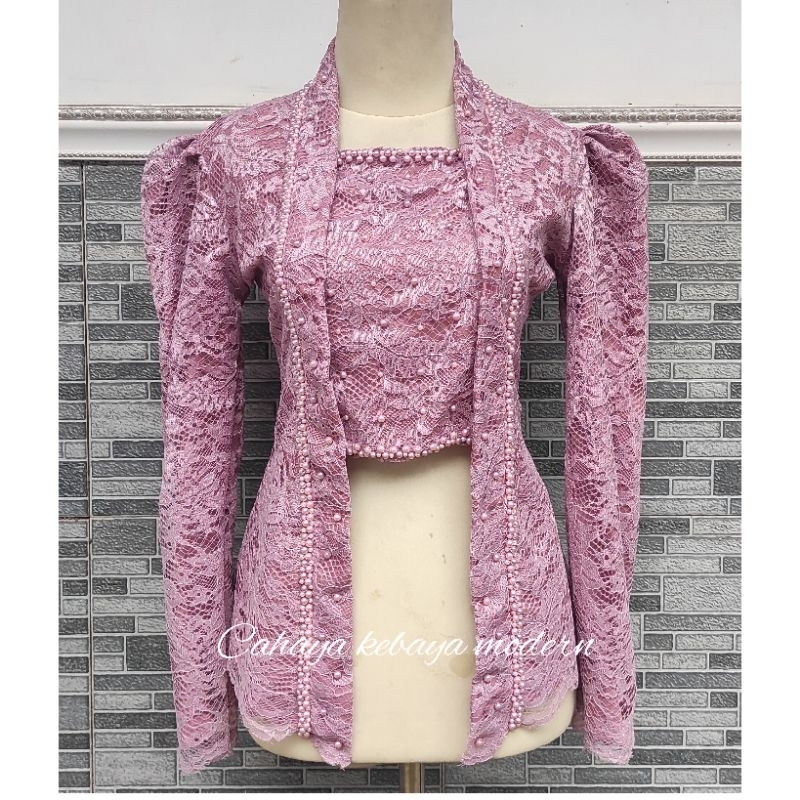 Jual Kebaya Brokat Full furing / Kebaya Wisuda / Brokat Mutiara ...