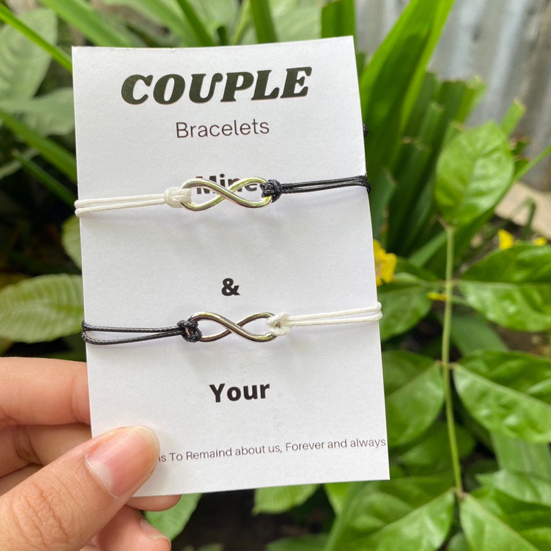 Jual (1pcs) Gelang Infinity Tali Hitam Putih | Gelang Pasangan | Shopee ...