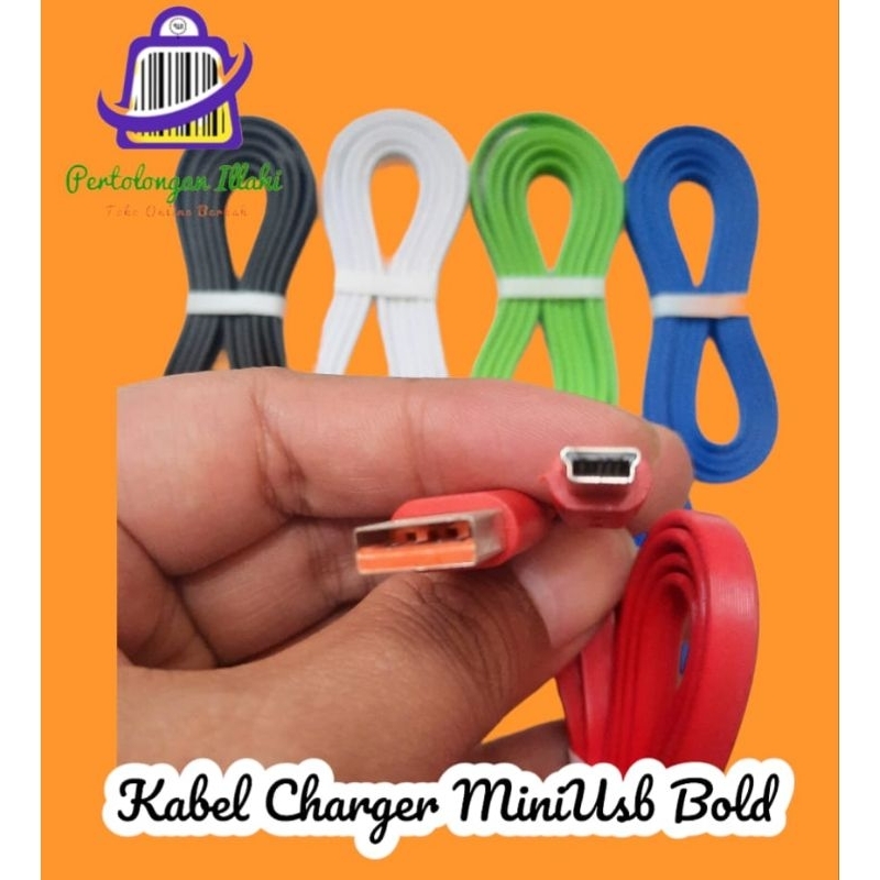 Jual kabel charger colokan mini usb bold warna warni buat charging ...