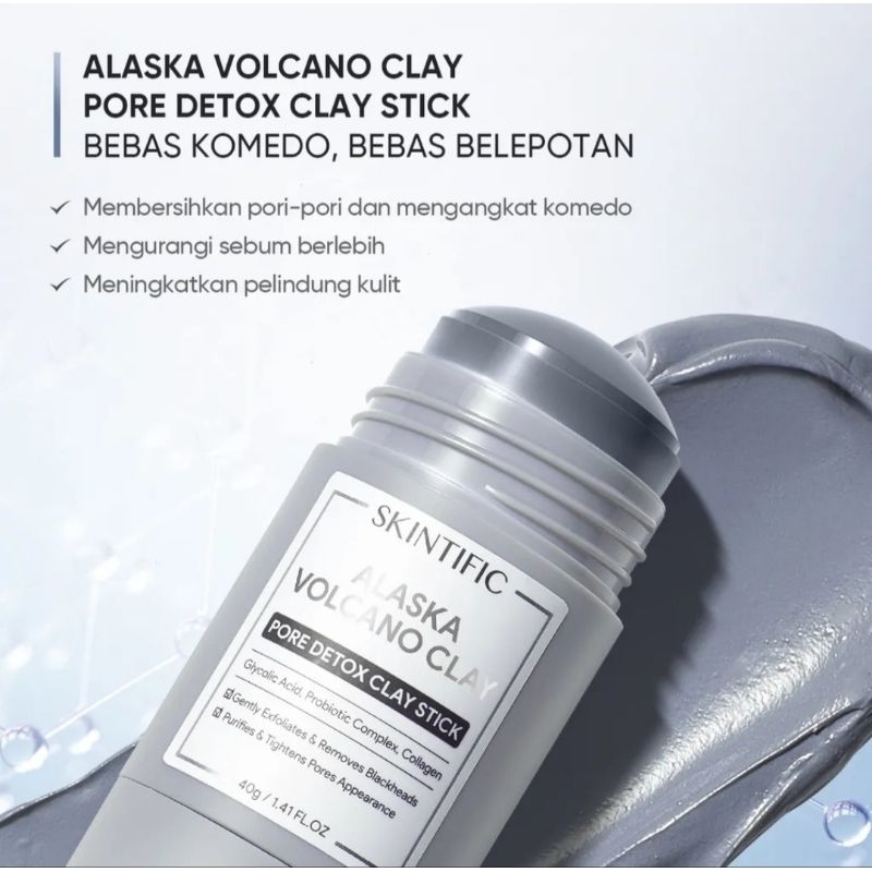 Jual SKINTIFIC Alaska Volcano Pore Detox Clay Stick 40g | Shopee Indonesia