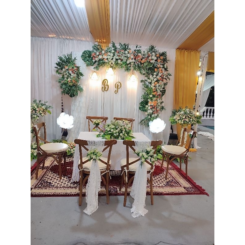Jual dekorasi akad nikah 2 meter + meja kursi akad | Shopee Indonesia