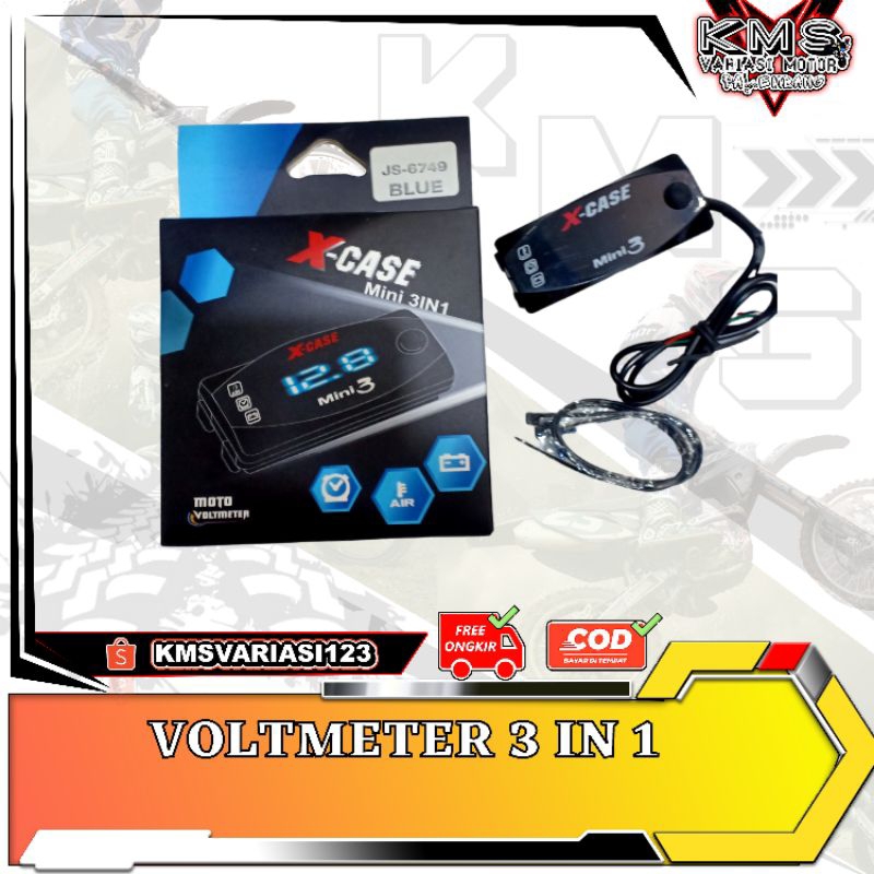 Jual voltmeter digital 3 in 1 x case voltmeter digital universal motor ...