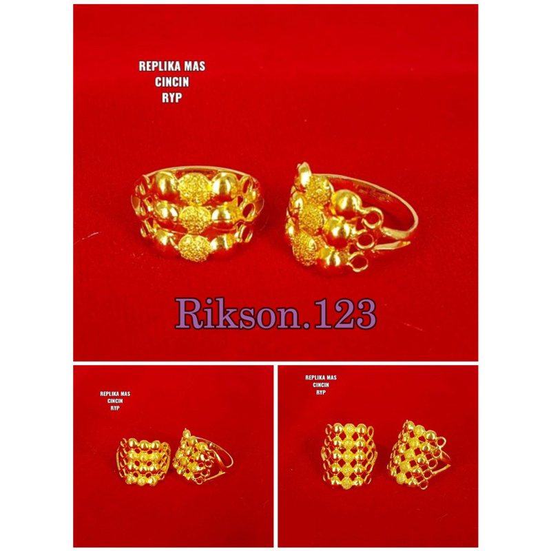 Jual Cincin baris replika emas lapis emas London super mewah dan awet ...