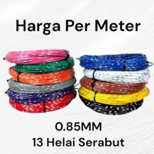 Jual (ECERAN PER METER) KABEL BINTIK BODY 0.85MM 0.85 MOBIL MOTOR MESIN ...