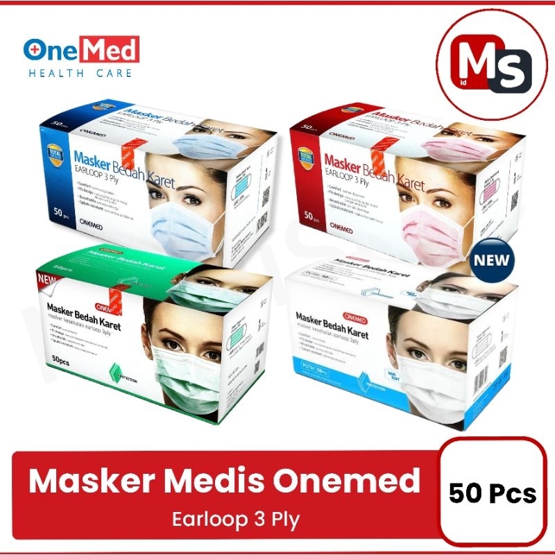 Jual MASKER KARET MEDIS ONEMED MASKER EARLOOP 3 PLY OM PER BOX | Shopee ...