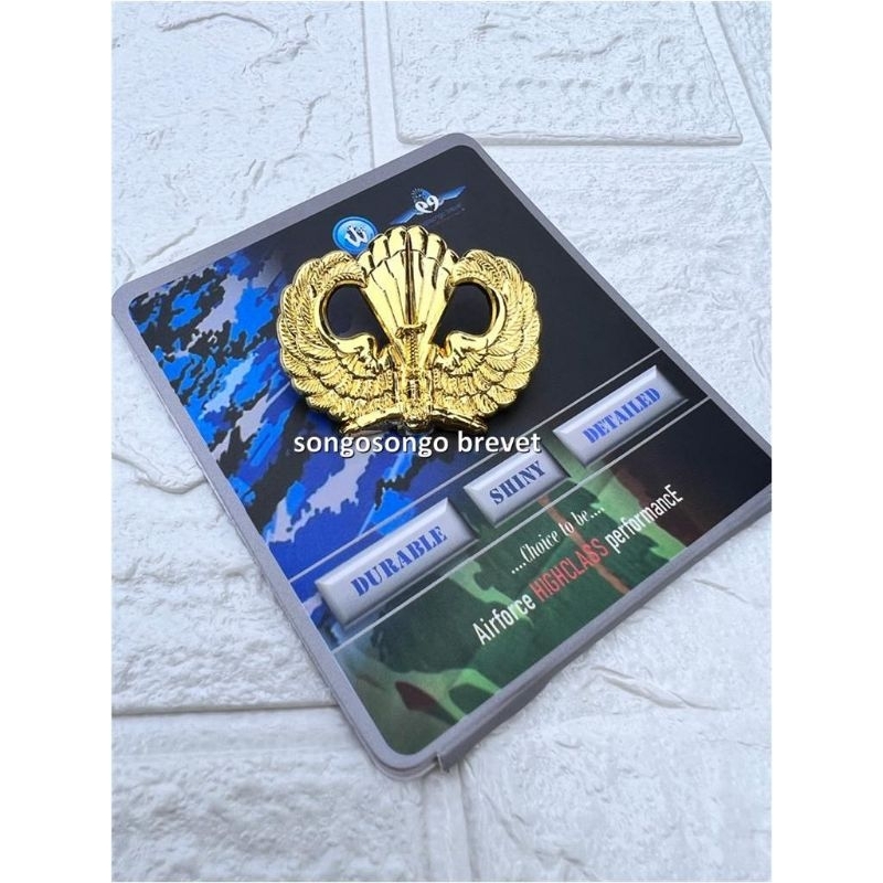 Jual Brevet TNI AU, Wing Terjun Bebas Tempur (TBT), Motif | Shopee ...
