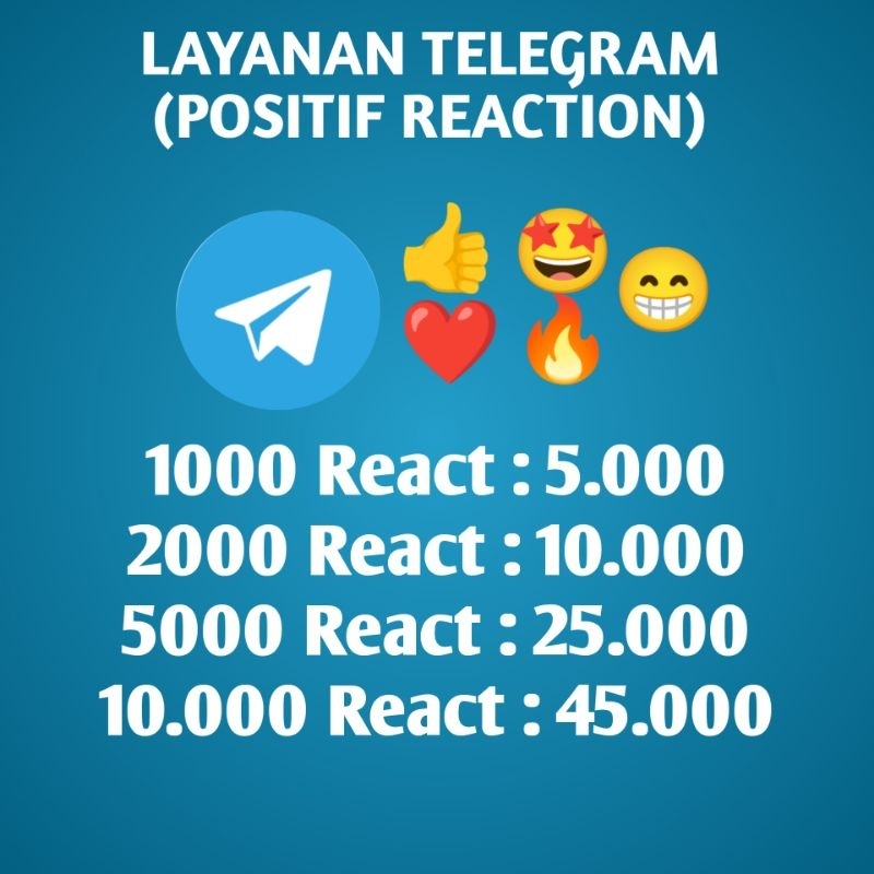 Jual LAYANAN REACTION TELEGRAM, POSITIVE REACT TELEGRAM | Shopee Indonesia