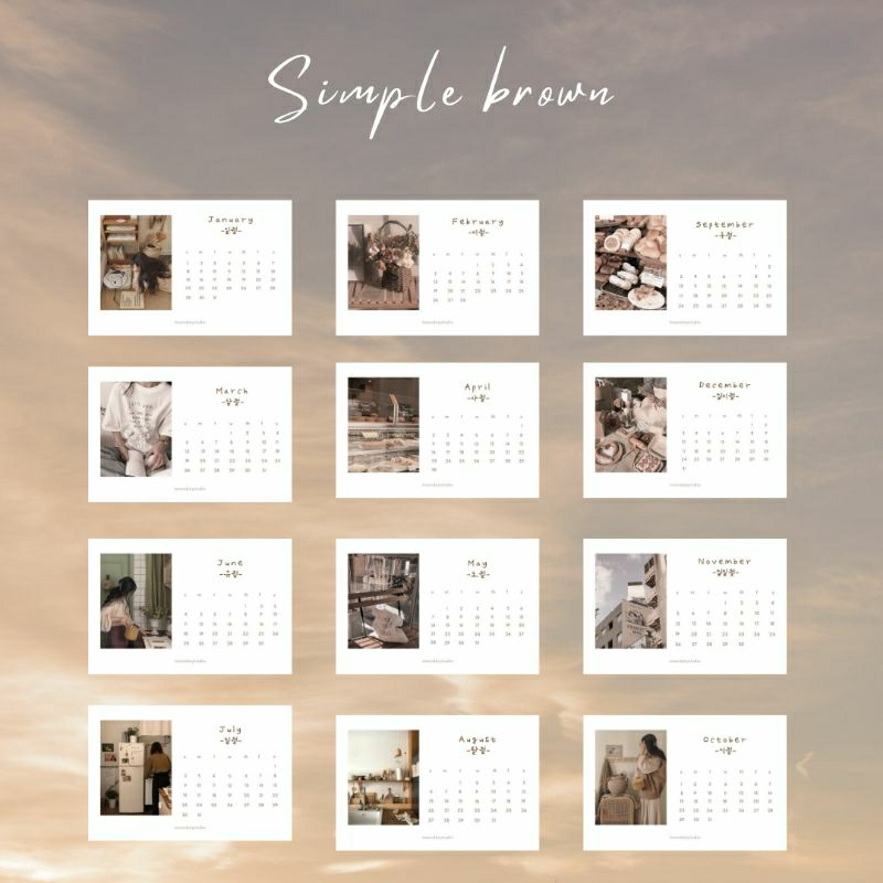 Jual [MOONDARY] 2023 Kalender Calendar Aesthetic 12 Bulan Gambar ...