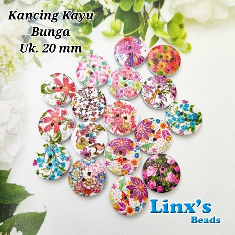 Jual Kancing Kayu Motif Bunga (1 lusin) | Shopee Indonesia