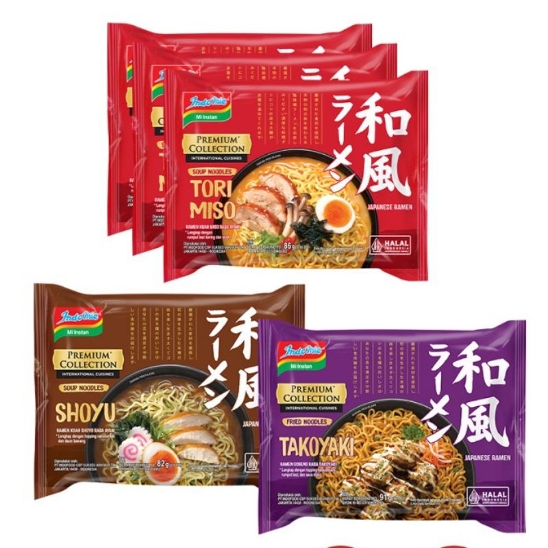 Jual INDOMIE PREMIUM JAPANESE RAMEN TORI MISO SHOYU TAKOYAKI | Shopee ...