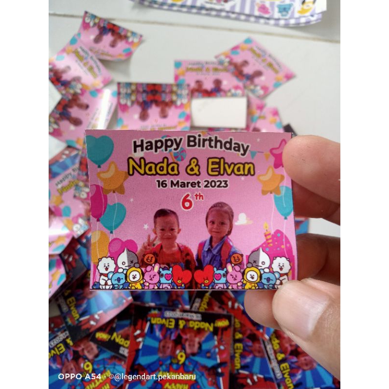 Jual Stiker Ulang Tahun Custom Foto - Stiker Happy Birthday Anak - Free ...