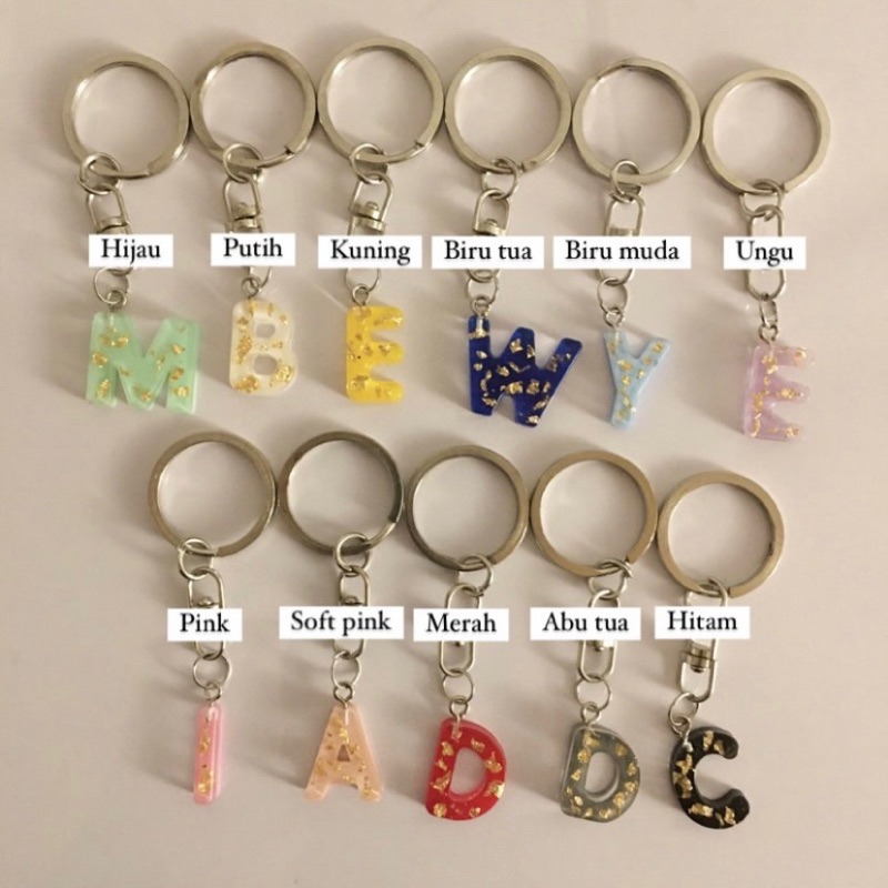 Jual MINI Custom Resin keychain gantungan kunci HP huruf inisial ...
