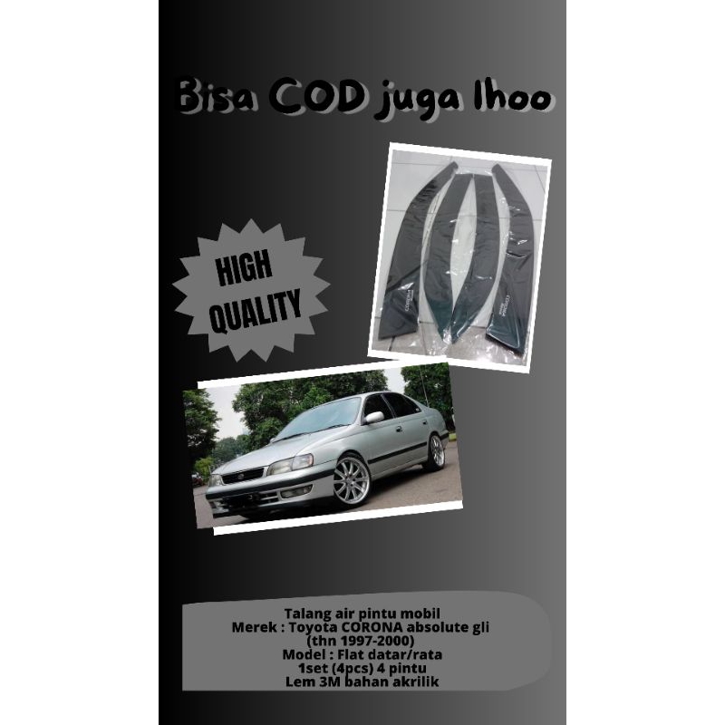 Jual Talang air/door visor Toyota CORONA Absolute gli (1997-2000) model ...