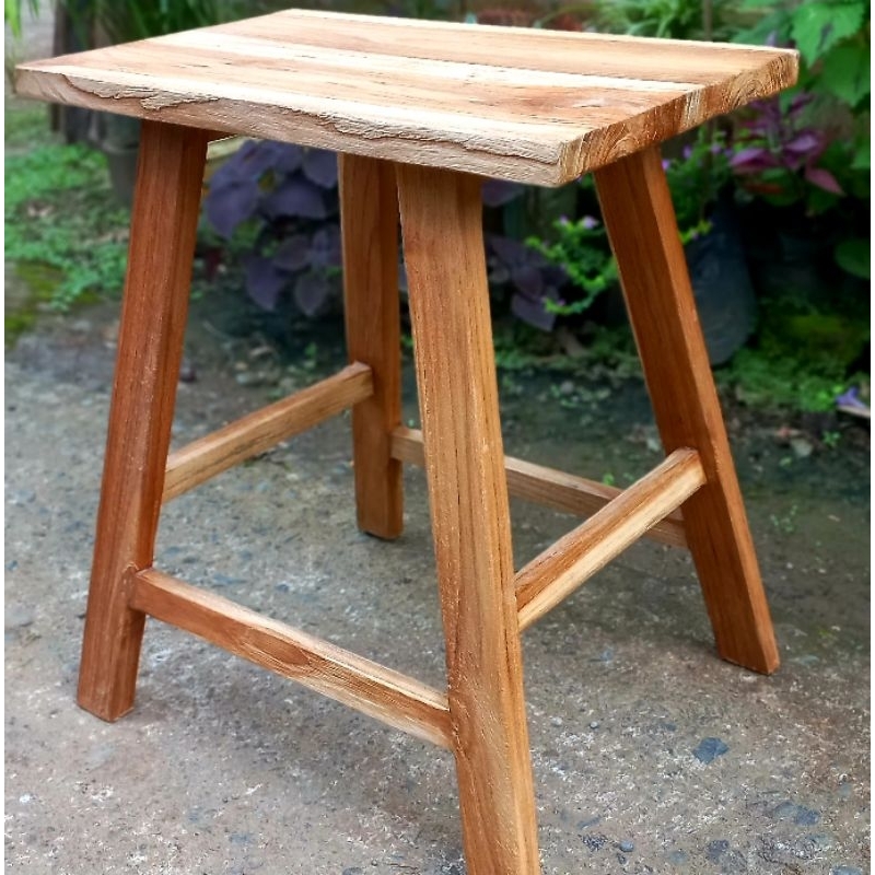 Jual Meja sudut rustic bahan full kayu jati asli / Stool Kamar Mandi ...