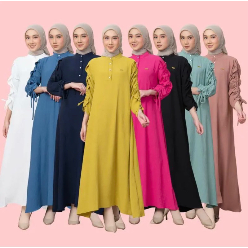 Jual SORAYA DRESS GAMIS SERUT CRINCLE AIRFLOW | Shopee Indonesia