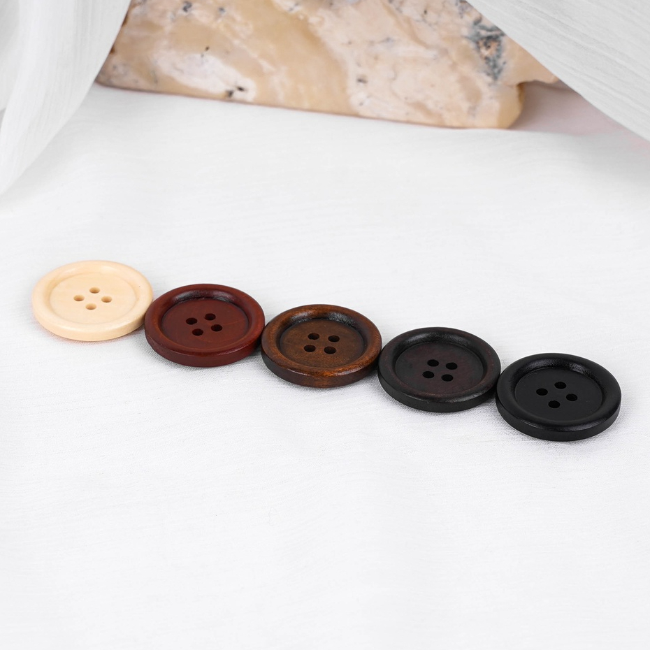 Jual Kancing 4 Lubang LUSINAN Hanni Button Kancing Kayu Motif Polos ...