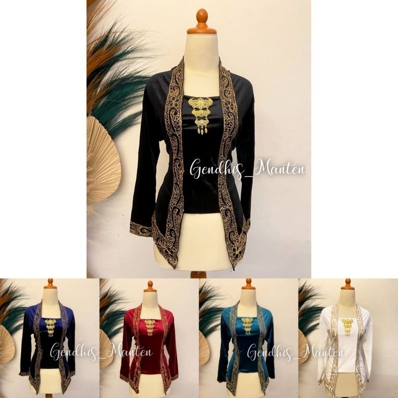 Jual Kebaya Bludru Kutubaru - Bordir, Body Sepinggang / Warna & Size ...