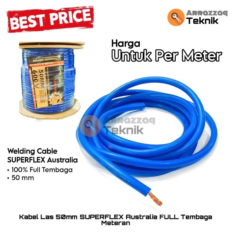 Jual Kabel Las 50mm SUPERFLEX Australia FULL Tembaga Meteran Welding ...