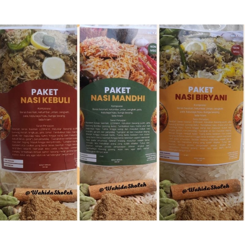 Jual Paket Beras Basmati + bumbu nasi kebuli mandhi briyani bukhari | Shopee Indonesia