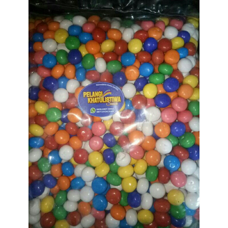 Jual Permen Bola Pelangi 1kg. Isi Biskuit. | Shopee Indonesia