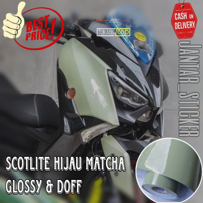 Jual Sticker Scotlite Hijau Matcha Glossy Premium Skotlet Motor Hijau ...