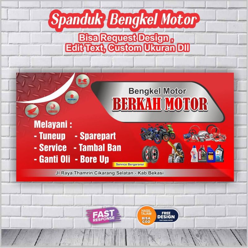 Jual Spanduk Baner Bengkel Motor Custom design | Shopee Indonesia