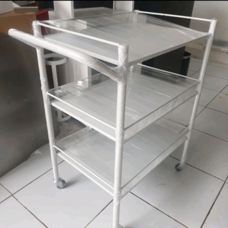 Jual Meja troli instrumen 3rak besi- trolly 3 susun | Shopee Indonesia