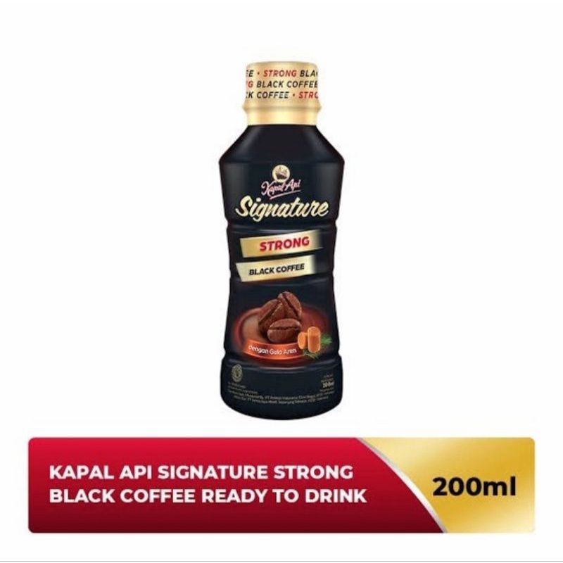 Jual Kopi Kapal Api Signature Original Black Coffee Botol Pet - 200 ml ...