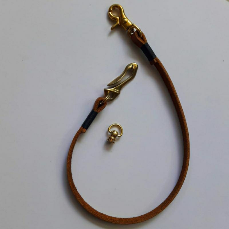 Jual Tali Dompet Kulit Crazyhorse Kait + D-Ring Kuningan | Shopee Indonesia