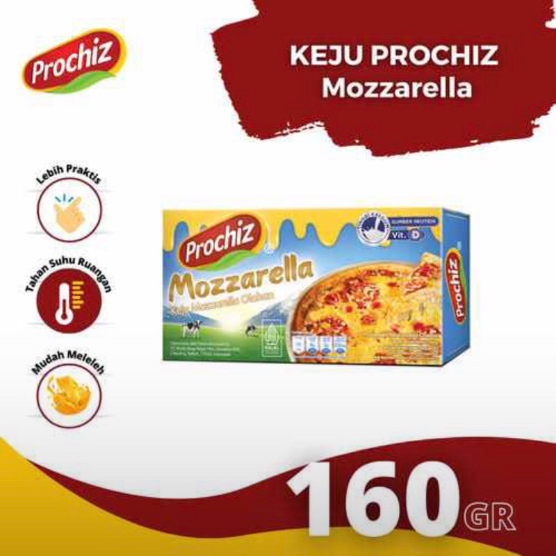 Jual BARU Keju Prochiz Mozzarella 160 gr / keju cepat leleh | Shopee ...