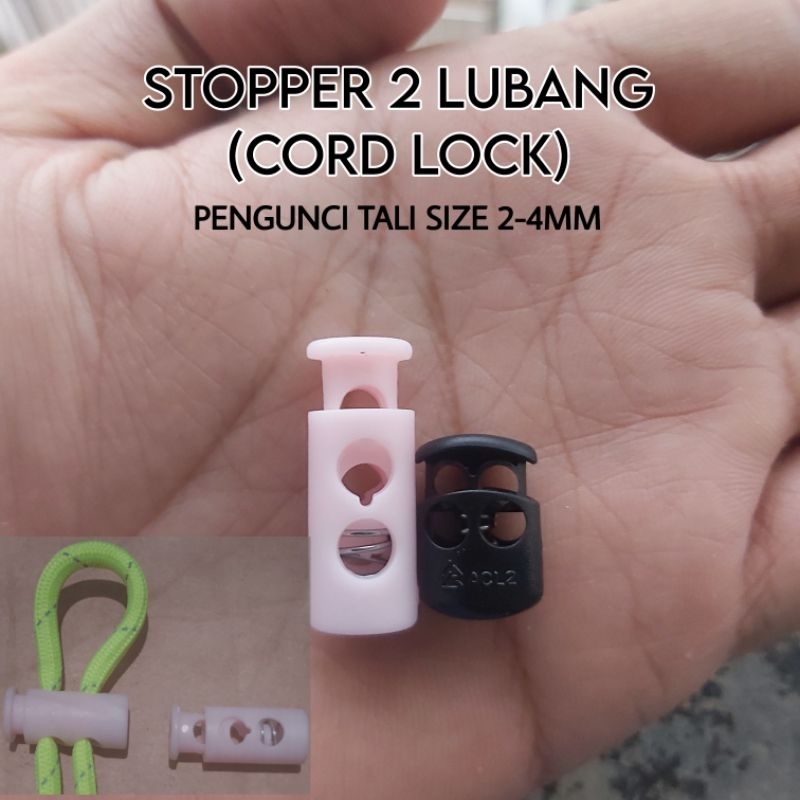 Jual Stopper Tali Stoper Botol 2 Lubang Tali Serut Cord Lock Pengunci ...