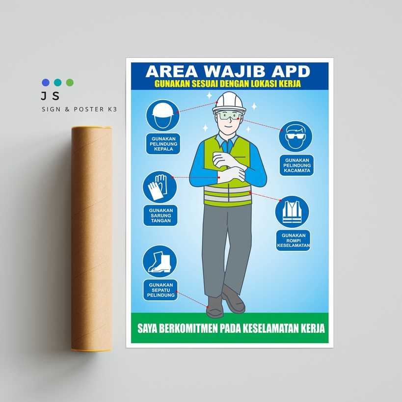 Jual POSTER SAFETY K3 - AREA WAJIB APD | Shopee Indonesia