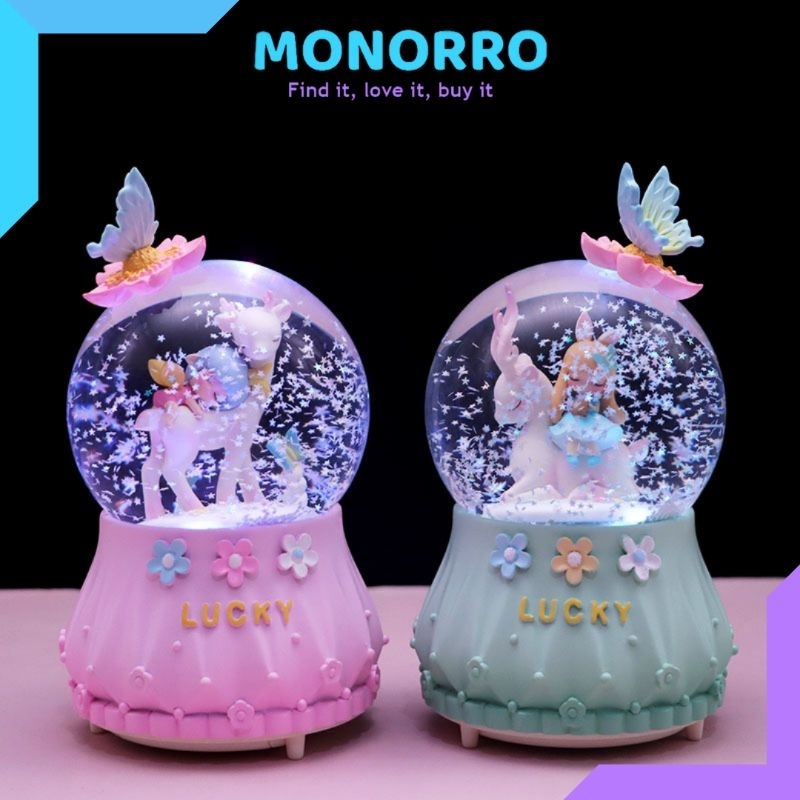 Jual Bola Musik Lampu Bola Kristal Snowball Lucky Girl | Shopee Indonesia