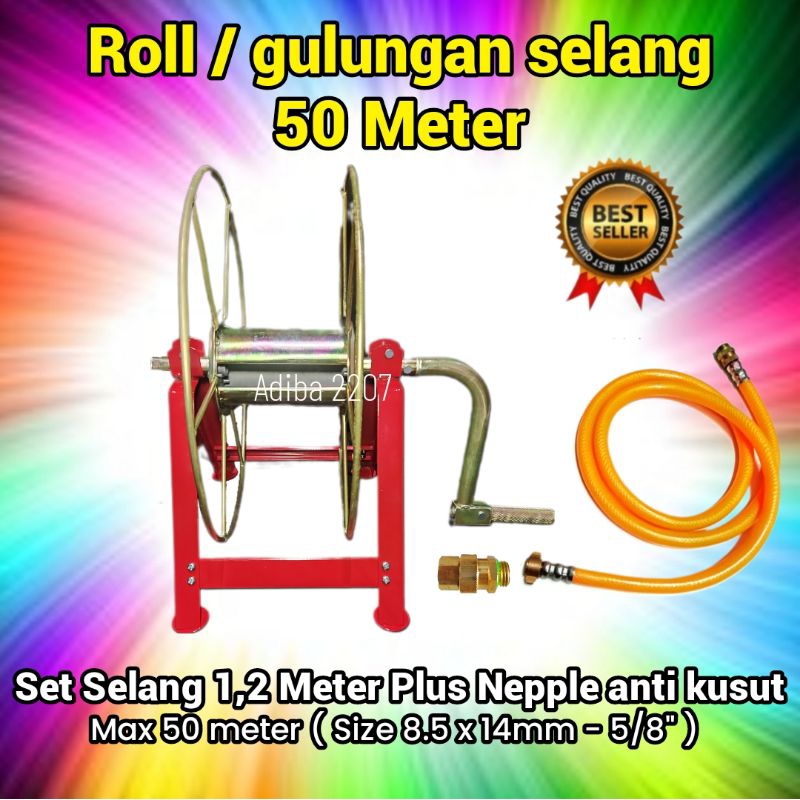Jual Gulungan selang air taman garden 50 meter 100 meter / alat rol ...