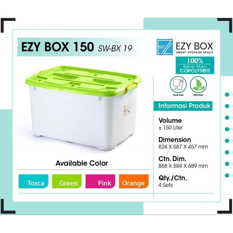 Jual Container Box Ezy Tempat Penyimpanan Kontainer 150 Ltr, 130 Ltr ...