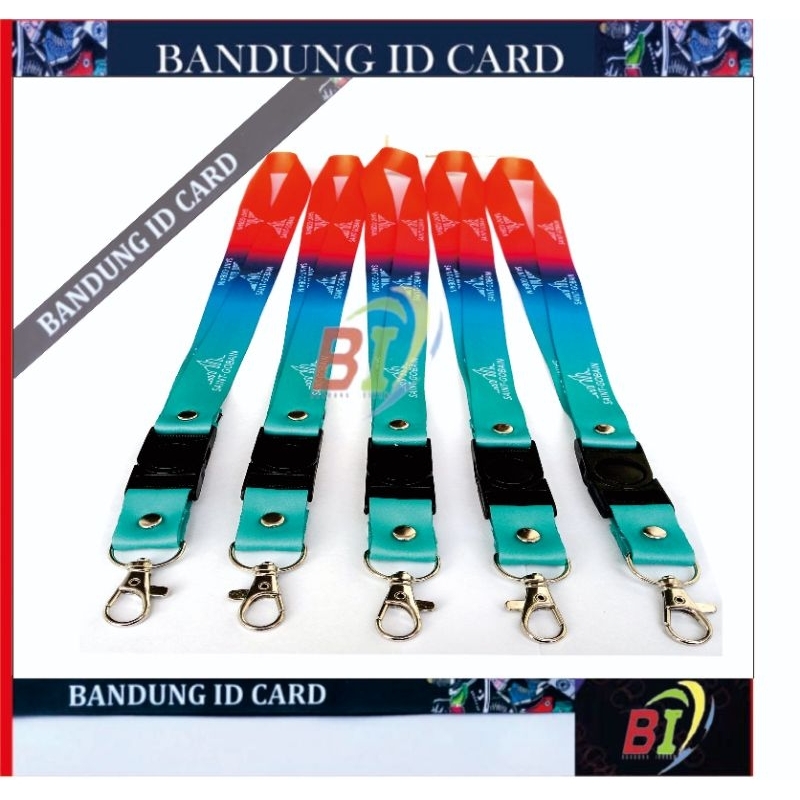 Jual Lanyard id card custom printing 2 cm 2 sisi/tali lanyard id card ...
