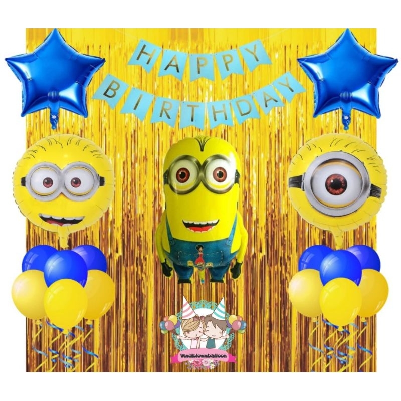 Jual WINDBLOWN BALON SET ULANG TAHUN ANAK MINION / HBD BIRTHDAY BOY ...