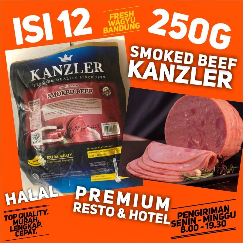 Jual KANZLER SMOKED BEEF PREMIUM Daging Asap Sosis Halal Premium 250g ...